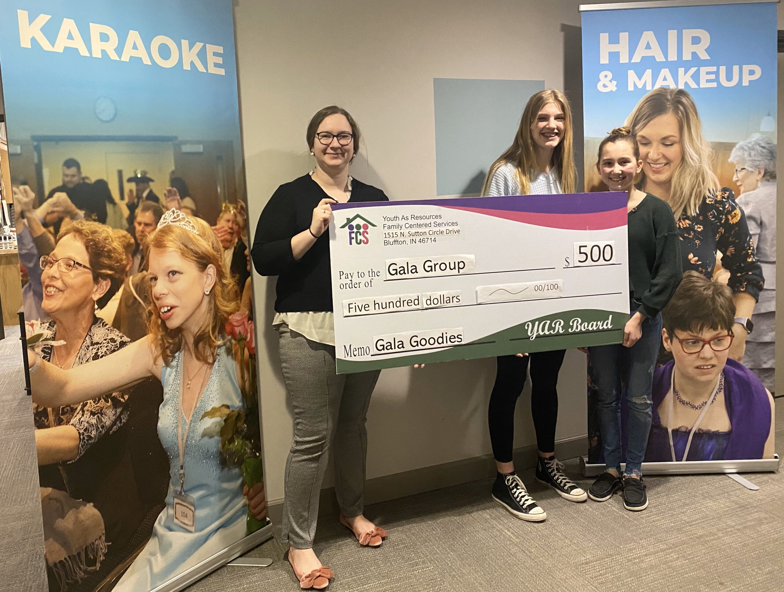 Youth As Resources Presents Check to Gala Group - Family Centered ...